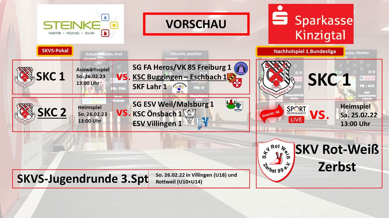 Unterharmersbacher Kegler empfangen den Abomeister SKV RW Zerbst zum Nachholspiel – skc ...